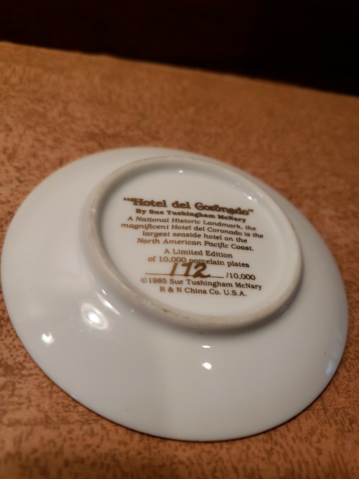 RARE MINI Hotel Del Coronado Collector Plate by Sue Tushingham McNary ...