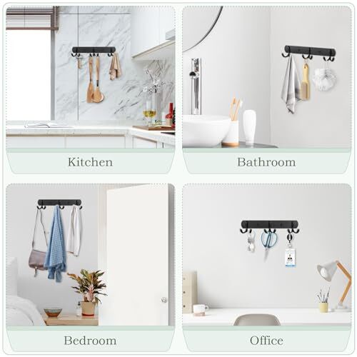 HOMEBROS Key Holder Wall Mount Key Hanger with 3 Double Key Hooks Small ...