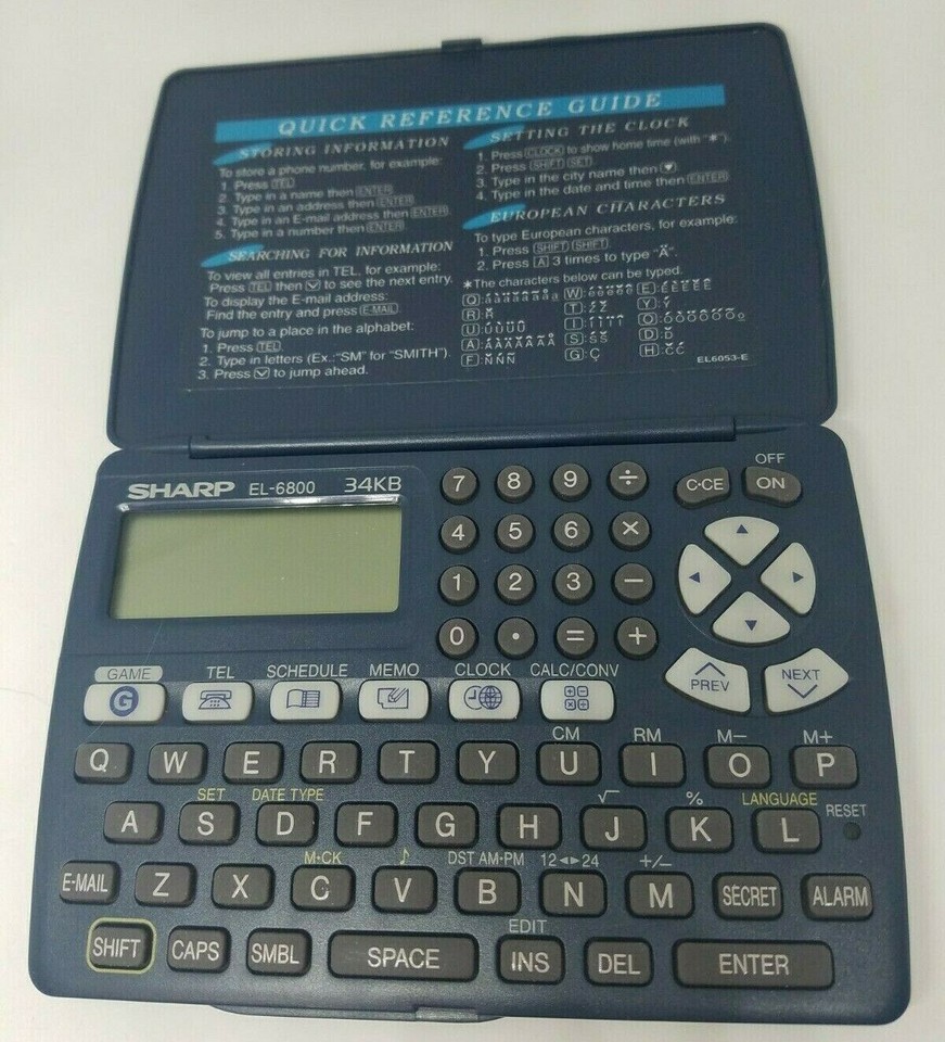 SHARP EL-6800 Memo Master Organizer 34kb Memory 3 Line Display NEW ...