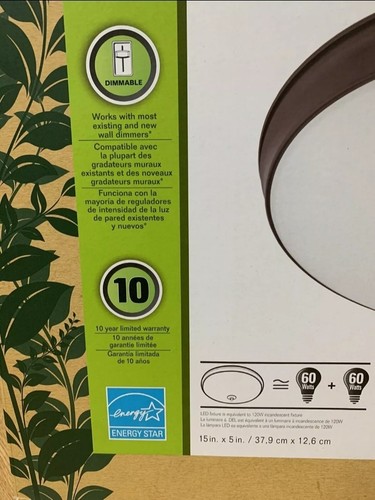 Good Earth Lighting Legacy 1-Light 15-in Bronze Flush Mount Light ...