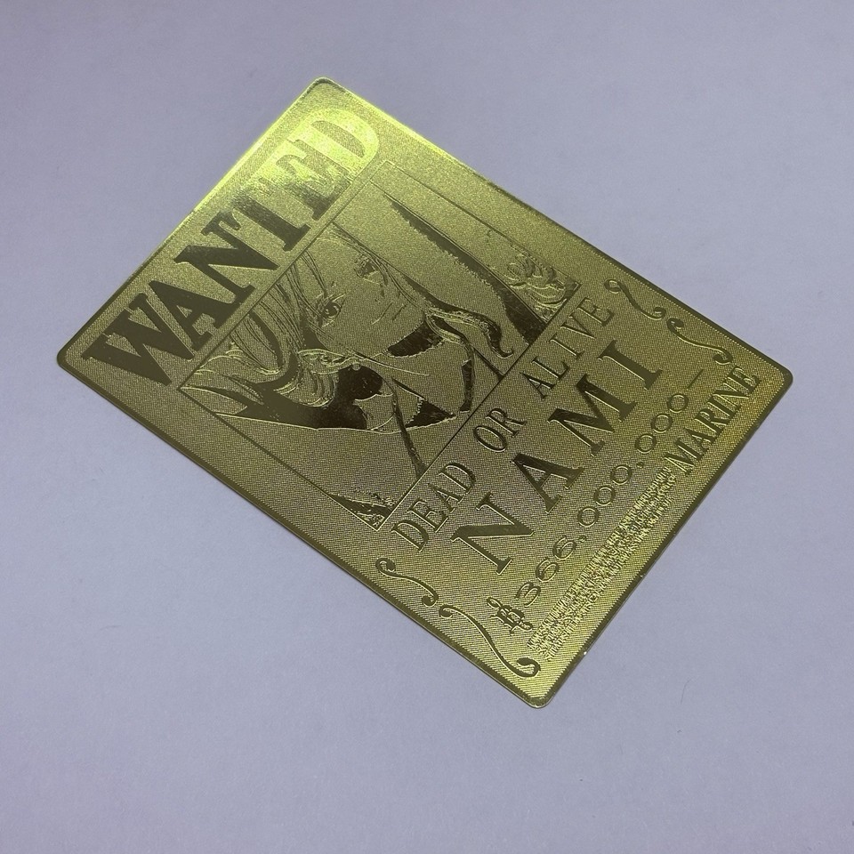 Nami - Wanted One Piece Anime Metal Gold Trading Card Etched Art Tc3 | eBay