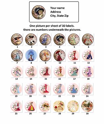 30 Personalized Address Vintage Ladies Labels (vl1) | eBay