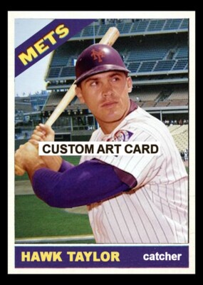 Hawk Taylor New York Mets 1966 Style Custom Baseball Art Card | eBay