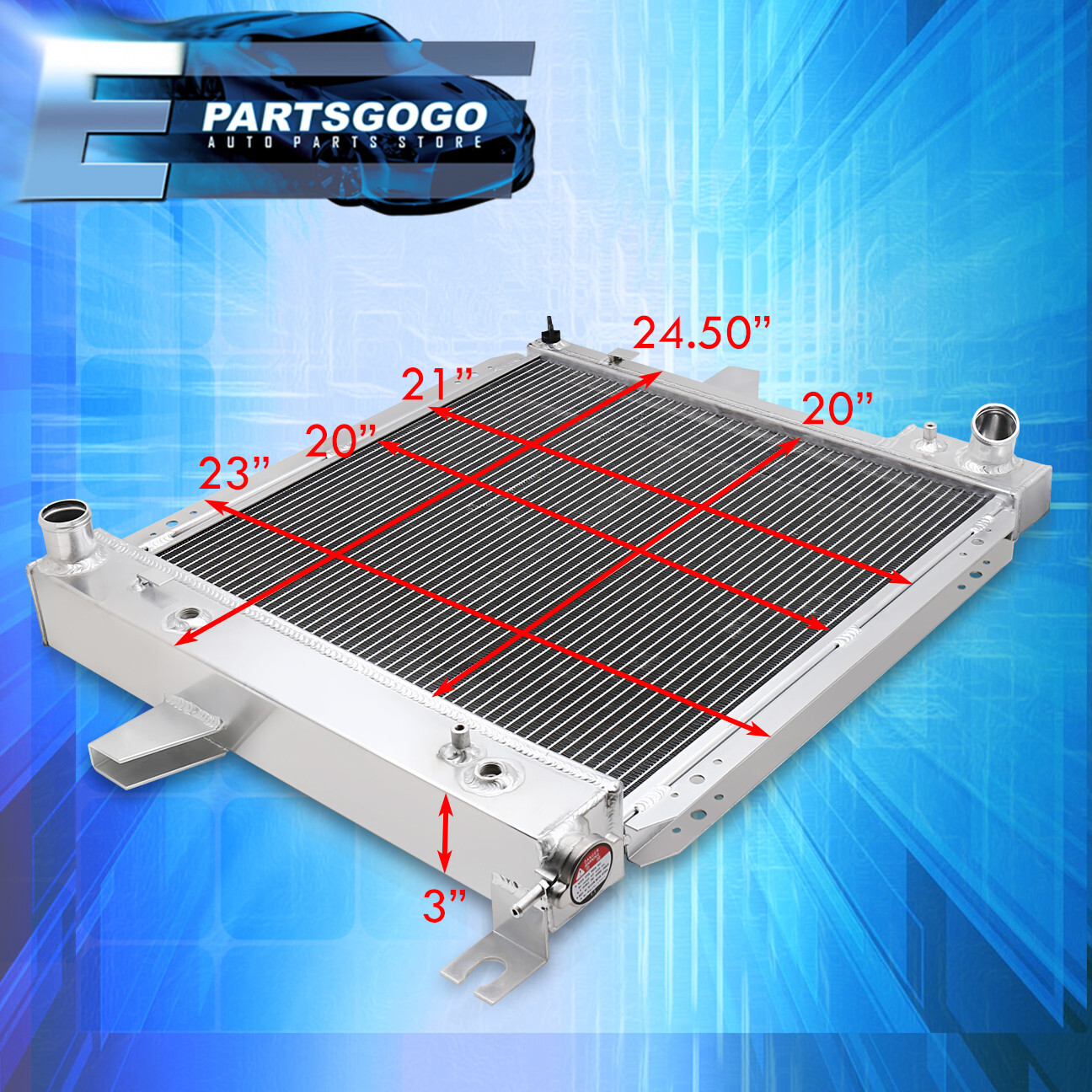 For 98-01 Ford Ranger Mazda B2500 2.5L 2 Row Dual Core Cooling Aluminum ...