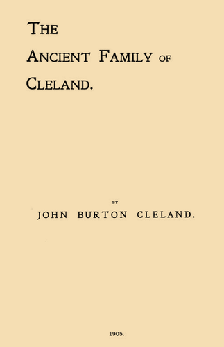 The Ancient Family of Cleland | eBay