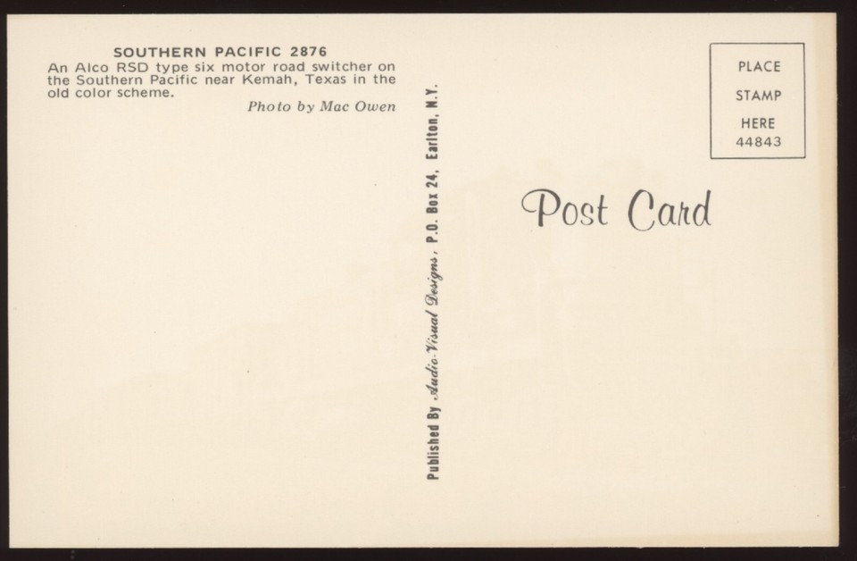 Southern Pacific #2876 Alco Diesel Locomotive Railway Railroad Train ...