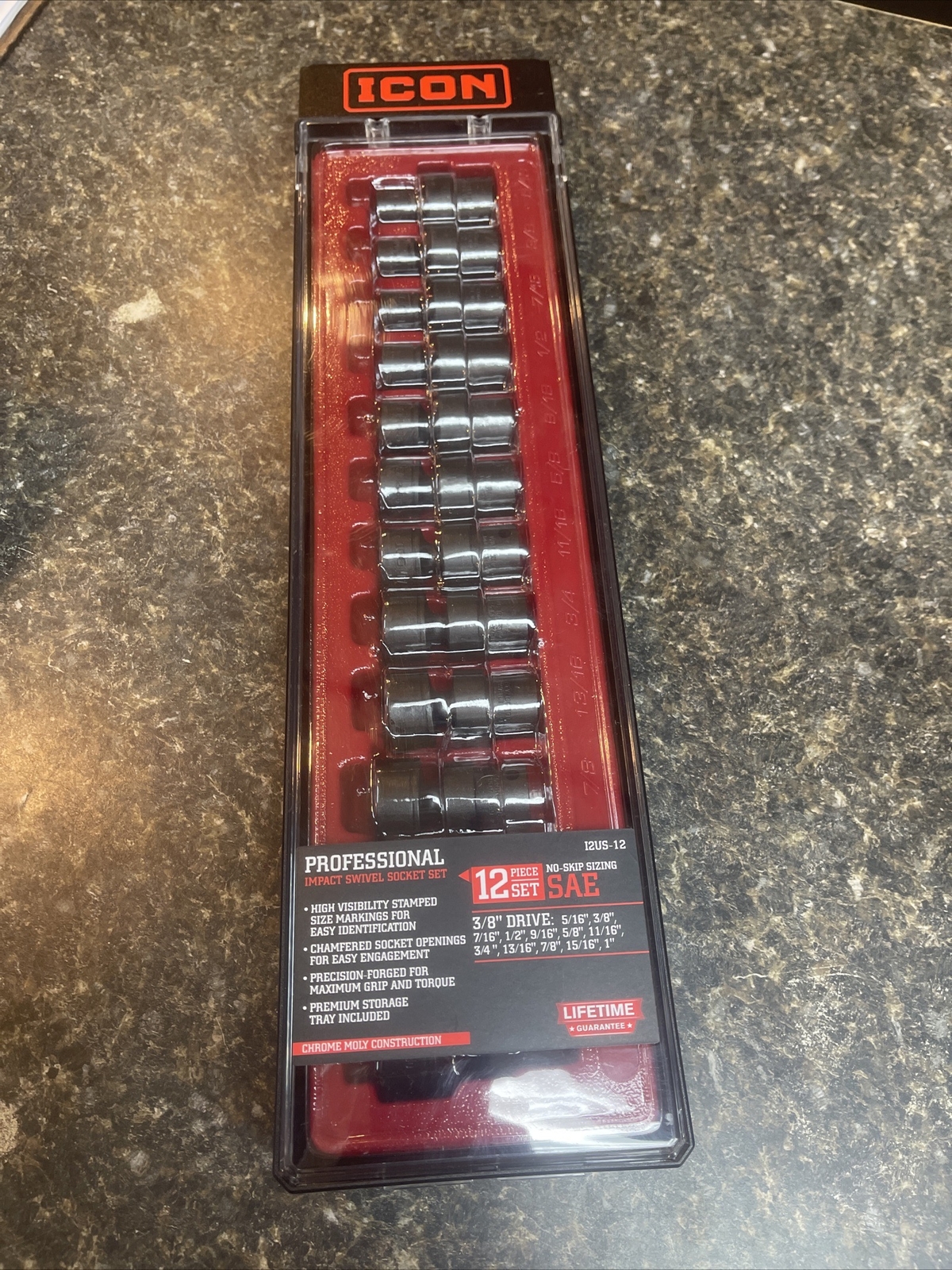 Icon Professional 3/8" Drive SAE Impact Swivel Socket Set (12pc ...