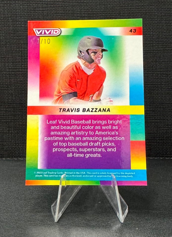 2023 Leaf Vivid TRAVIS BAZZANA (1st Draft Pick) Rare GOLD REFLECTOR ...