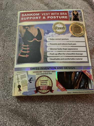 Sankom Vest With Bra Support & Posture Medical Device Black Size L/XL ...