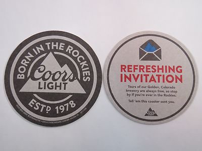 Beer Coaster ~ COORS Brewing Light ~ Refreshing Invitation ** See STORE ...