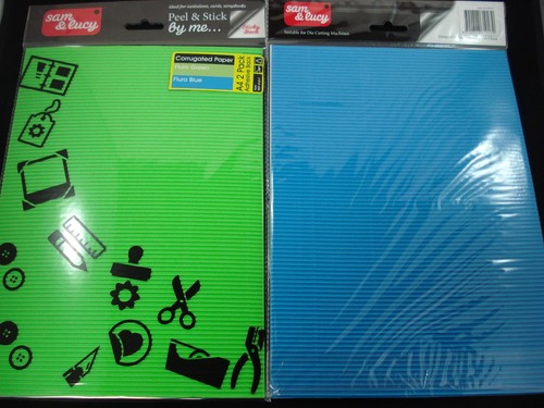 2 Packs Fluro Green/Blue Adhesive A4 Corrugated Paper Craft DIY | eBay ...