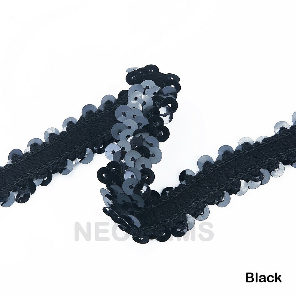 Stretch Sequin Elastic Trimming 2cm 20 Colors Washable Craft Costume ...