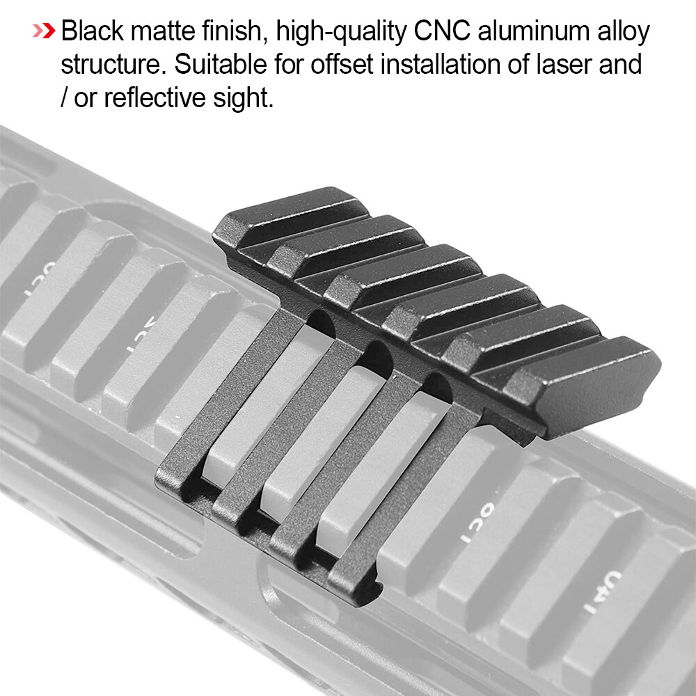 Low Profile Tactical 45 Degree Offset Angle Mount Picatinny Weaver Rail ...