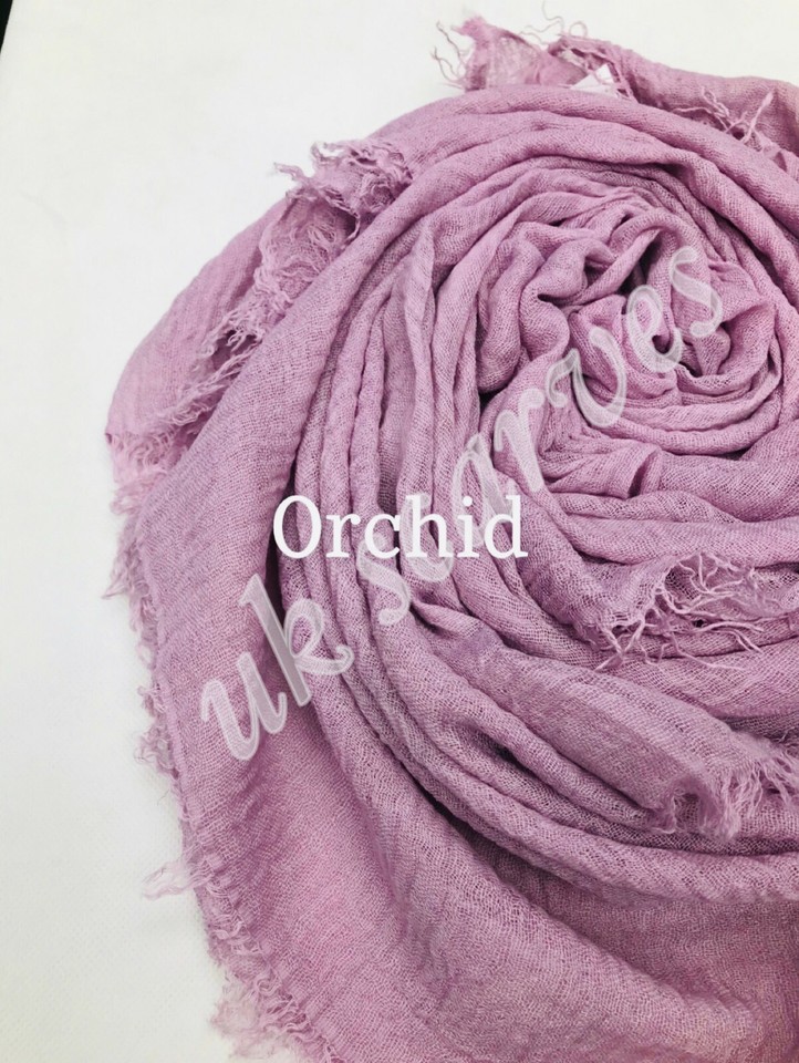 New Style Crinkle Scarf Hijab Plain Maxi Headscarf Crimp Scarves Shawl ...