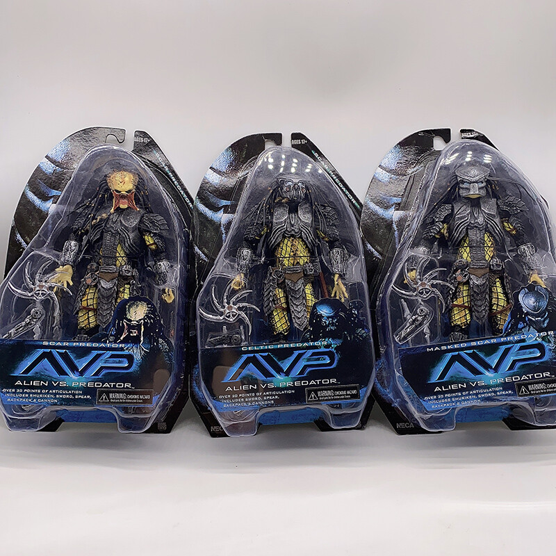 New Alien VS. Predator CELTIC PREDATOR PVC 7" Action Figure MASKED SCAR ...