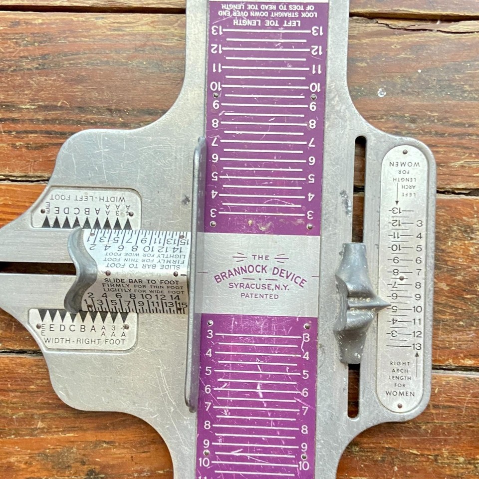 Genuine Brannock Device Women's Shoe Sizer Width Arch Foot Measurement ...