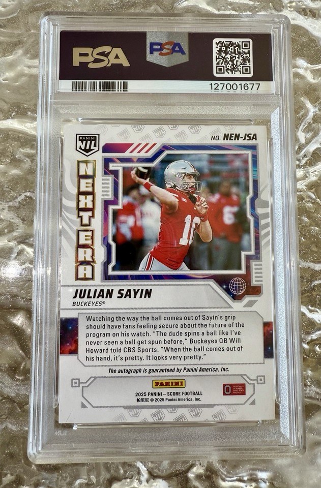2025 Julian Sayin PSA GEM MT 10/10 AUTO - PANINI SCORE NEXT ERA NIL ...