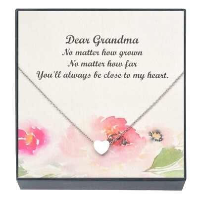 Floating Heart Grandma Grandmother Necklace & Gifts For Women | eBay