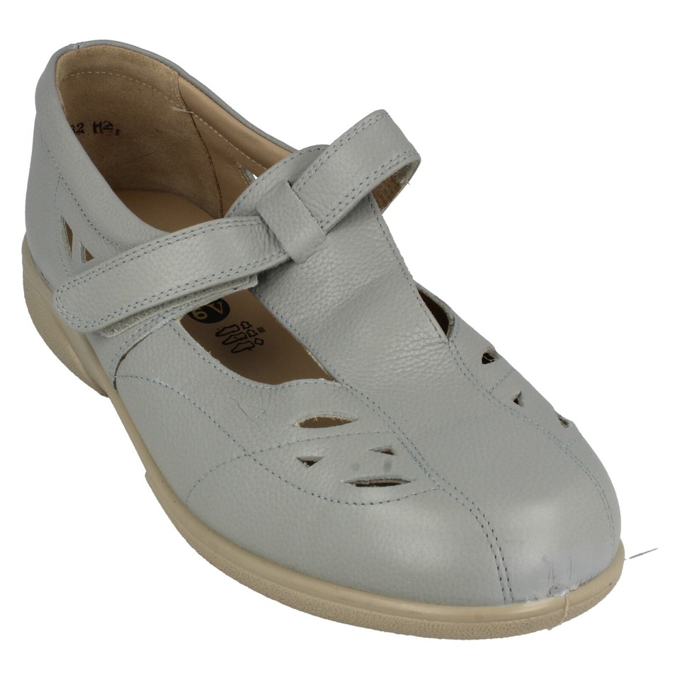 Ladies Hook & Loop Easy B Leather Casual Shoes: Flavia (Factory Seconds ...