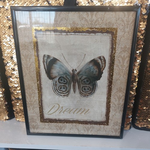 Inspiring Framed Butterfly 🦋 Dream Print Blue And Metallic Gold 8x10 | eBay