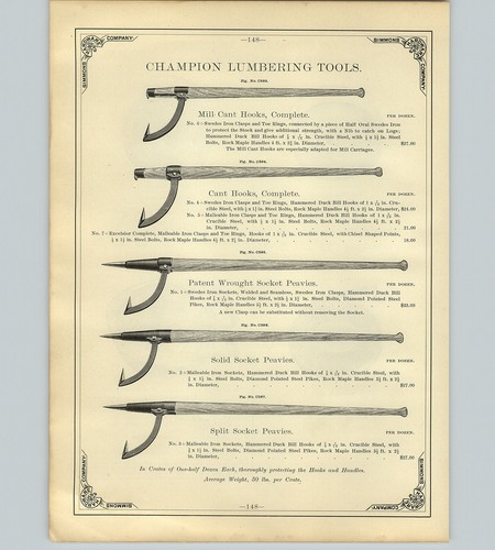 1890 PAPER AD 6 PG Lumbering Logging Tools Disston Saw Gummer Grapples ...