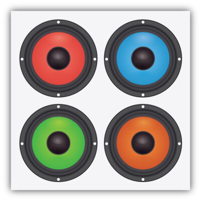 Audio Speakers Music Car Bumper Sticker Decal - "SIZES" | eBay UK