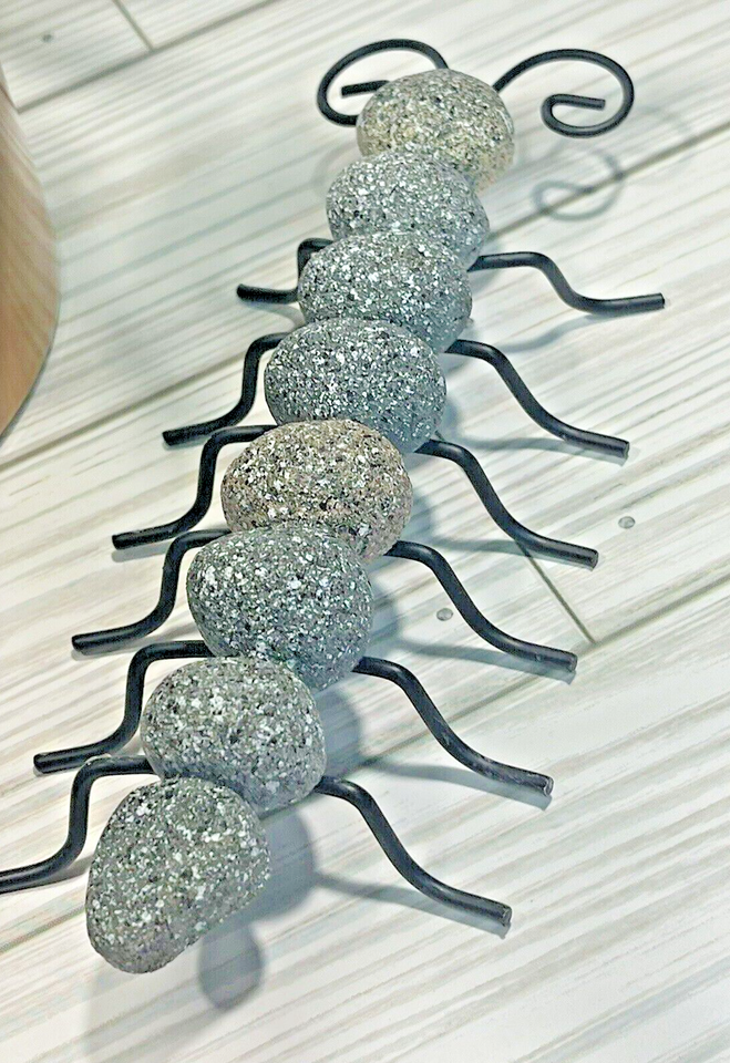 Stone Look Centipede Garden Rock Centipede Black Metal Arms Art ...
