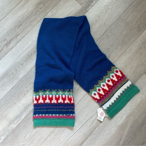 Mini Boden Fair Isle Knitted Scarf Blue (small) kids colorful winter | eBay