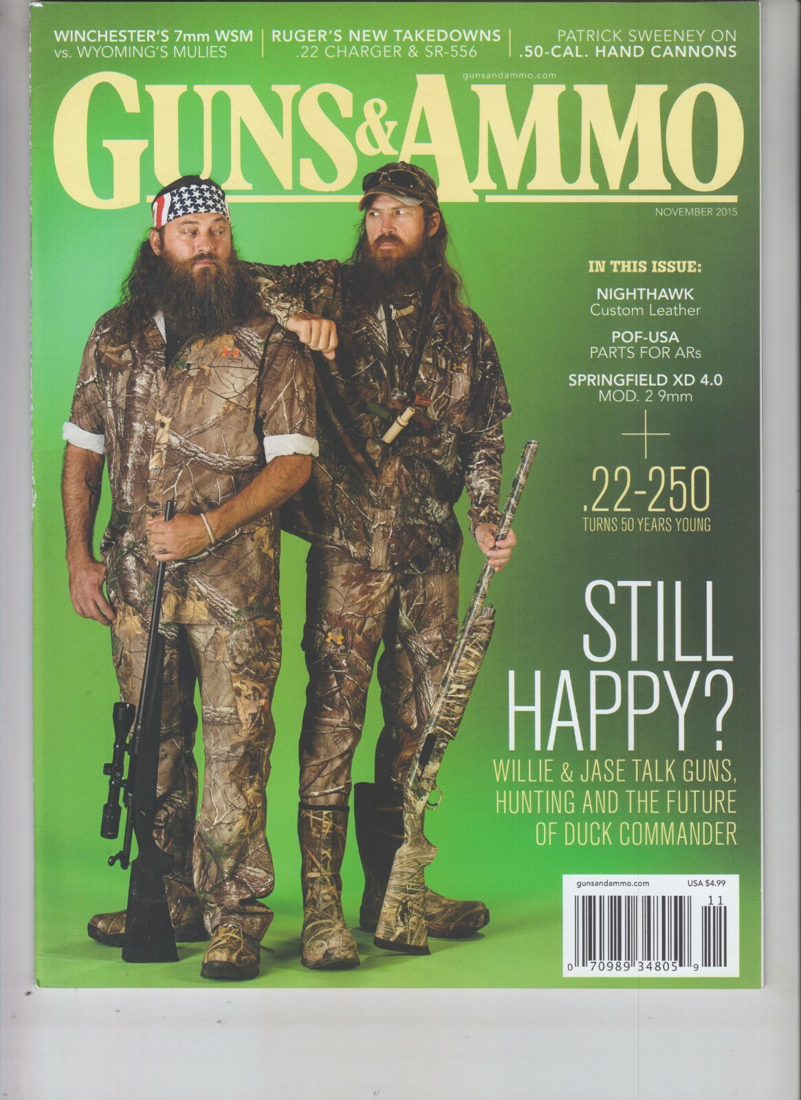 DUCK COMMANDER GUNS & AMMO MAGAZINE NOV 2015 WILLIE & JASE ROBERTSON | eBay