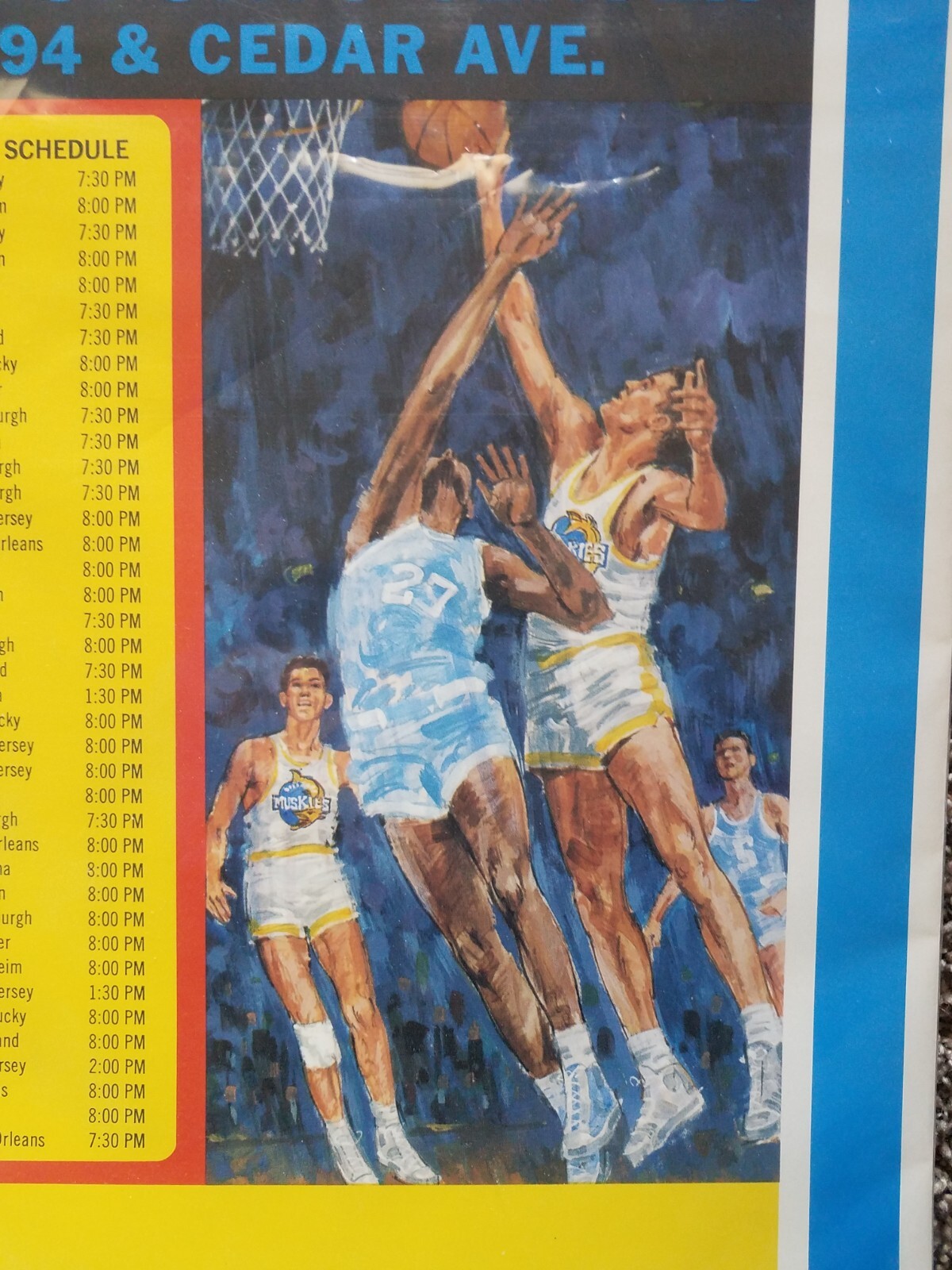 RARE! Vintage MINNESOTA MUSKIES ONLY YEAR 1967-68 ABA BASKETBALL POSTER ...