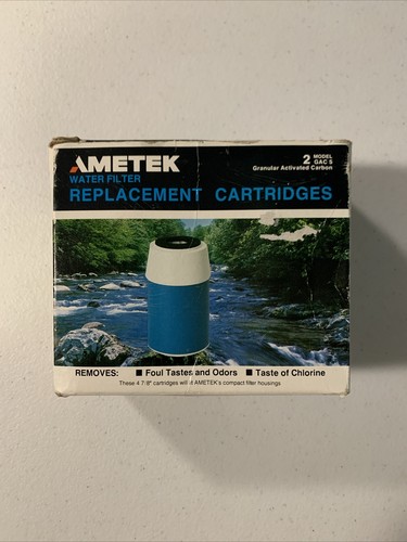 New 2 Pack AMETEK Water Filter Replacement Cartridges 4-7/8” Model GAC ...