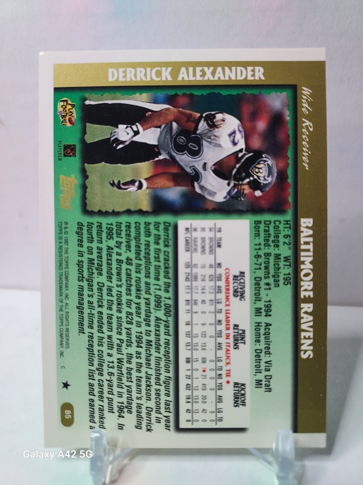1997 Topps Football #85 Derrick Alexander Baltimore Ravens | eBay