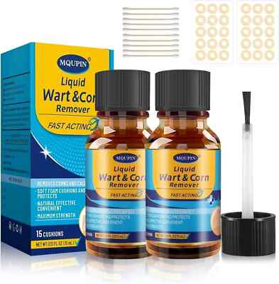 2 Bottles Liquid Wart Remover Rapid Soothing Wart Remover Liquid Fast ...