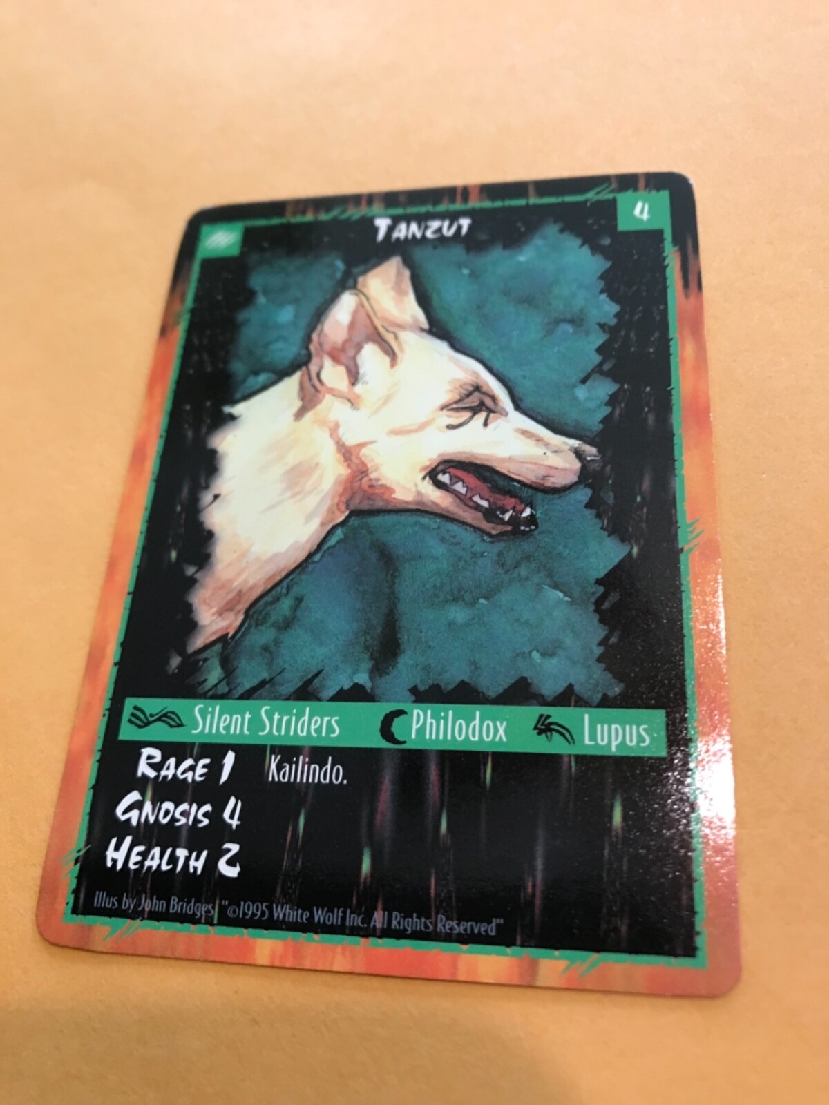 TANZUT : RAGE UNLIMITED CCG Character card, 1995 Werewolf White Wolf ...