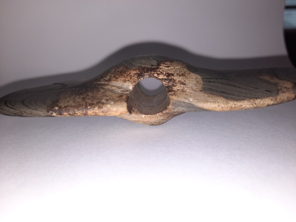 Authentic Ohio Banded Slate Double Notch Wing Bannerstone | eBay