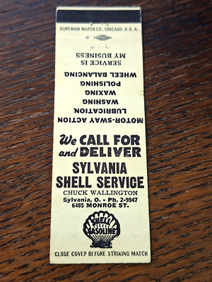 Vintage Matchbook: Wallington Shell Gas Service Station, Sylvania, OH ...
