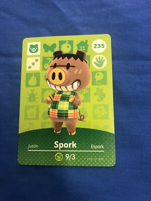 Spork Animal Crossing Amiibo Card #235 | eBay