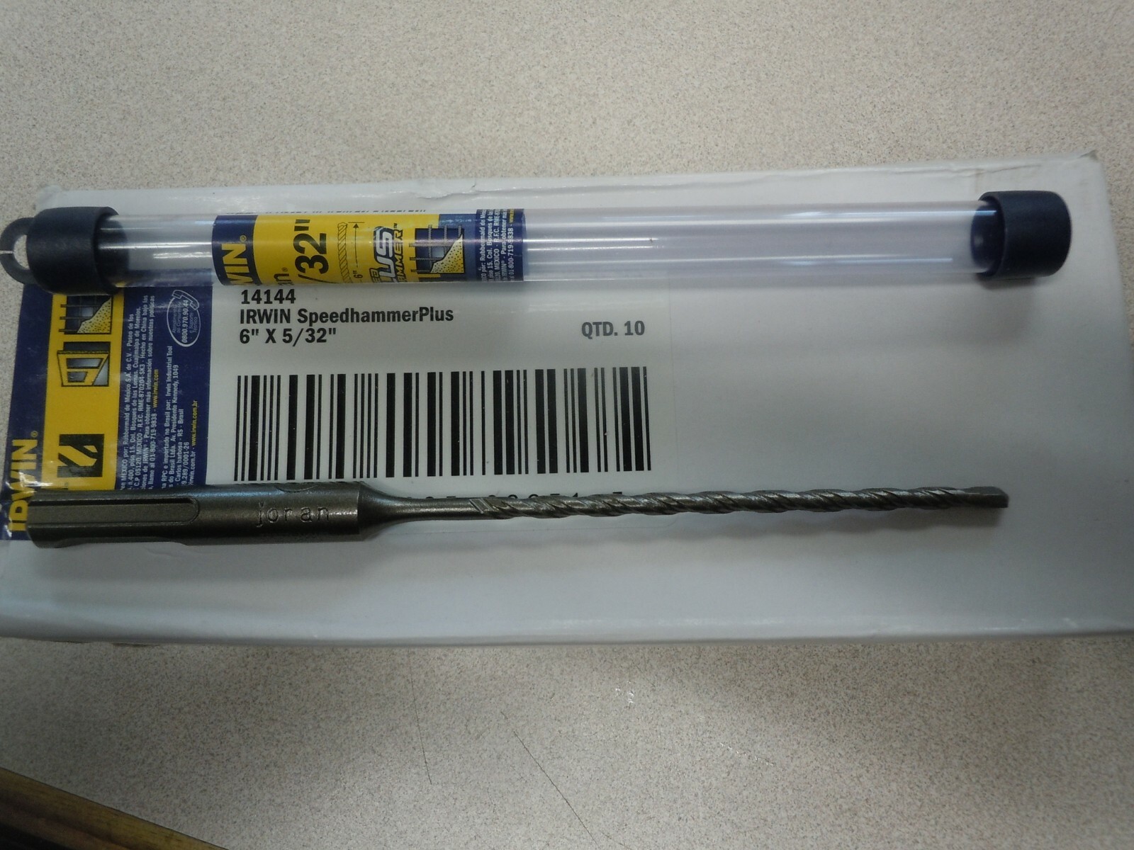 IRWIN 14144 6" x 5/32" SDS PLUS SPEEDHAMMER HAMMER DRILL BIT * Box of ...