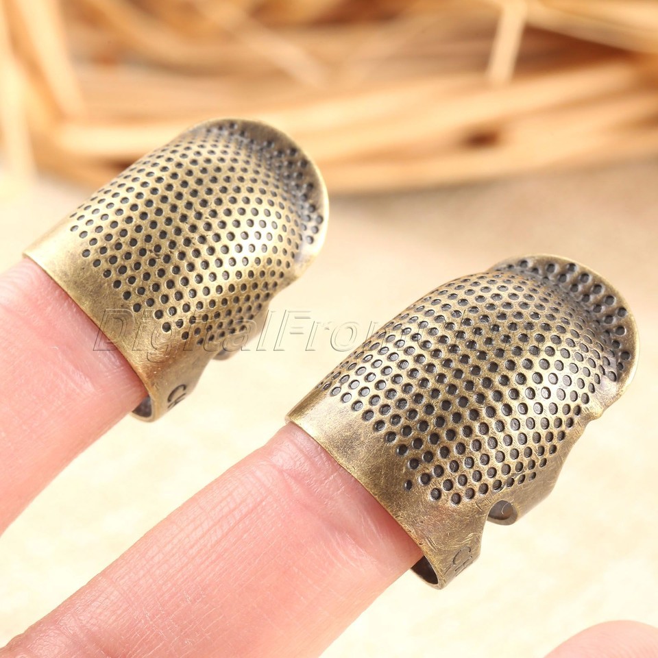 Antique Metal Brass Thimble Needles Partner Finger Protector DIY Sewing ...