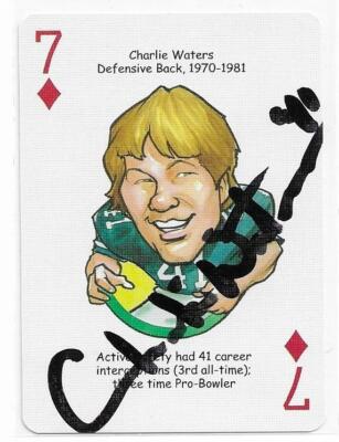 CHARLIE WATERS Autographed Signed Herodecks Football card Dallas ...