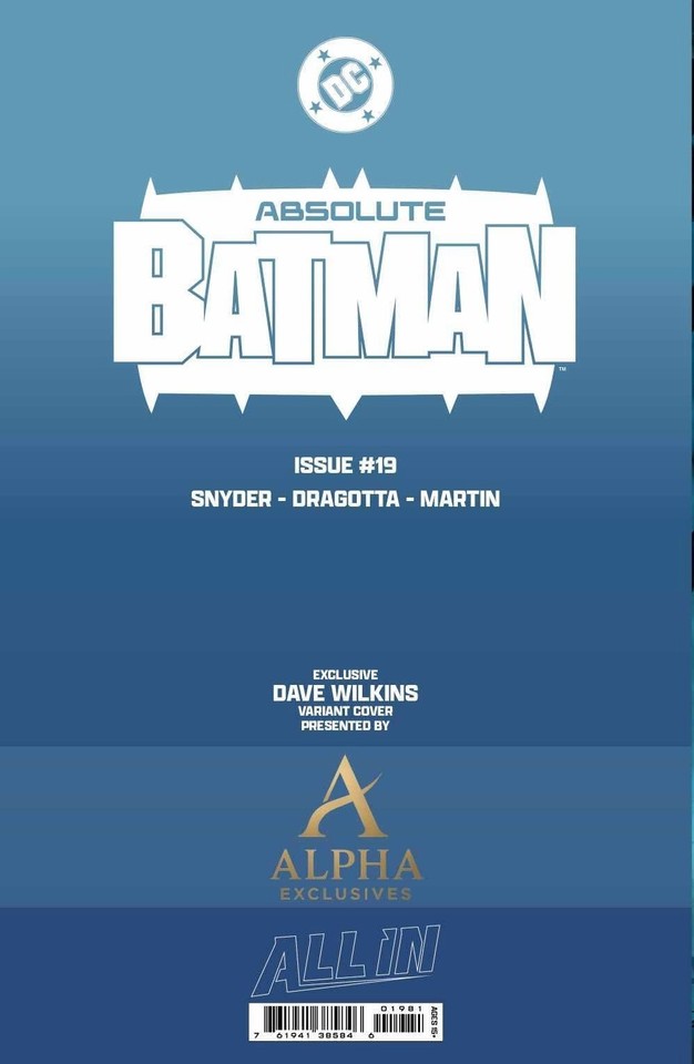 Absolute Batman #19 Exclusive Dave Wilkins Red FOIL Virgin Variant 1st ...