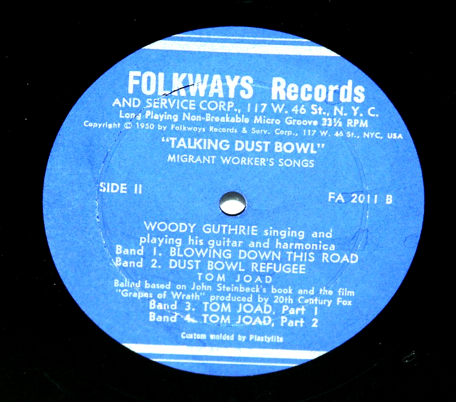 WOODY GUTHRIE-TALKING DUST BOWL, FA 2011 FOLKWAYS,10 INCH,MONO, W ...