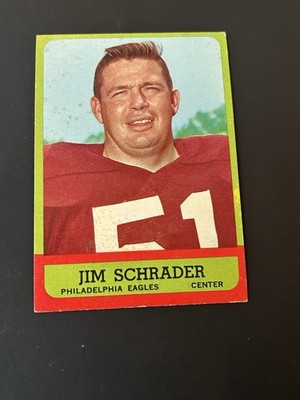 1963 Topps Football #115 Jim Schrader EXEX+ Philadelphia Eagles Short ...