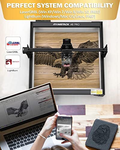 A5 Pro Commercial Laser Engraver,5000mW Laser Engraving Machine Black ...