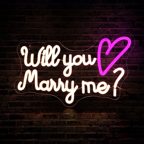 Will You Marry Me Neon Sign Led Neon Signs for Wall Decor Warm White ...
