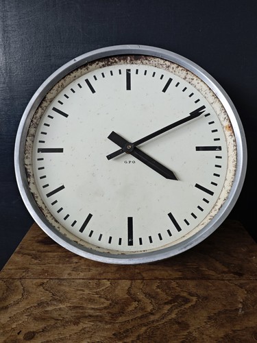 GPO Wall Clock Vintage Aluminium (b) | eBay