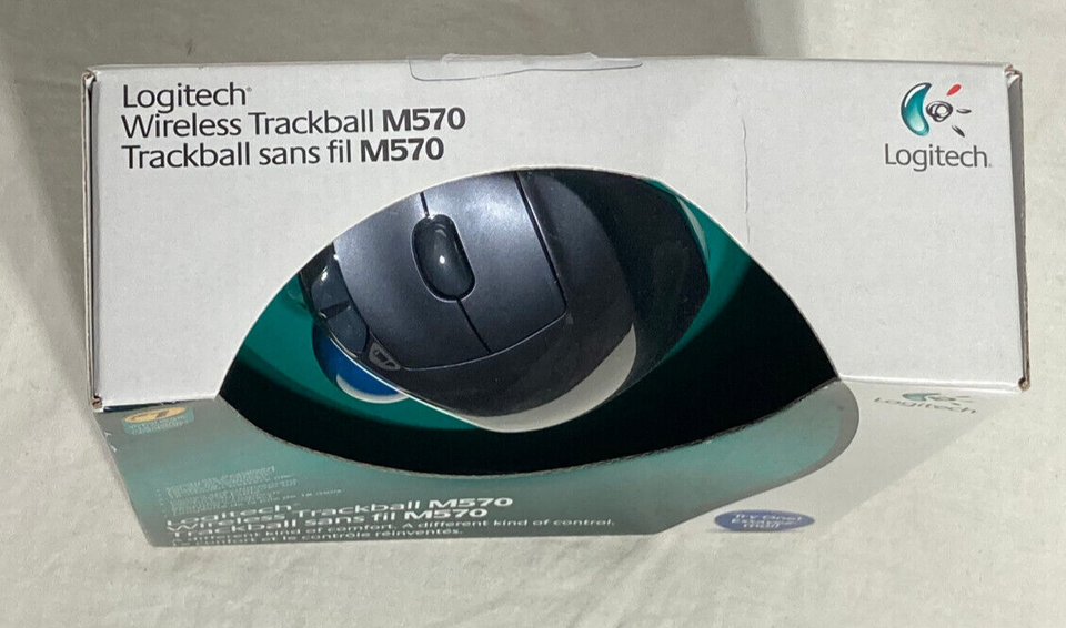 Logitech Wireless Trackball Ergonomic USB Computer Mouse M570 Black | eBay