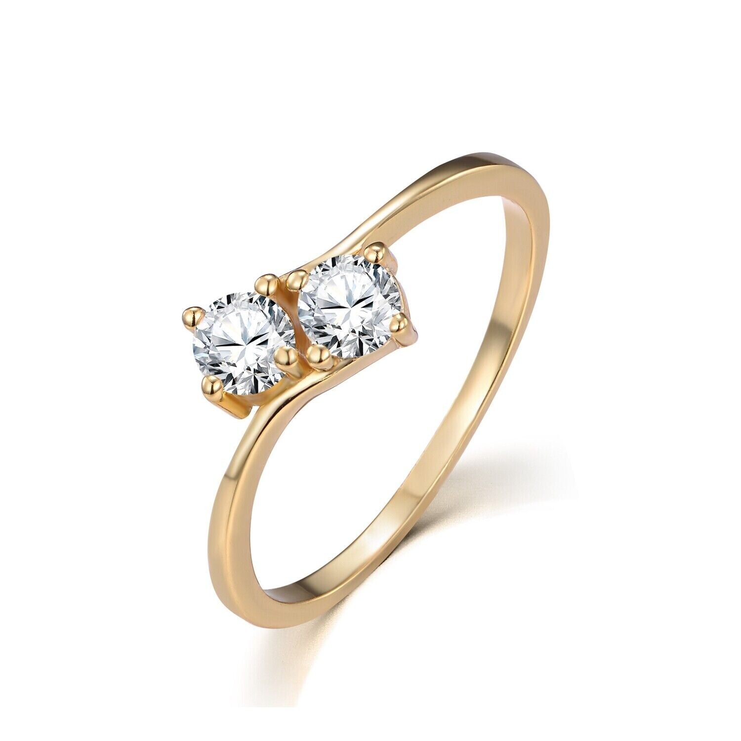 1 Round Lab Created Diamond 925 Sterling Silver 2 Stone Promise ...