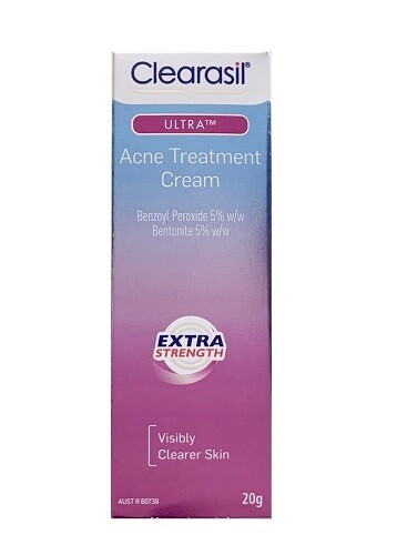 Clearasil Ultra Extra Strength Acne Treatment Cream 20g 9300711281493 ...