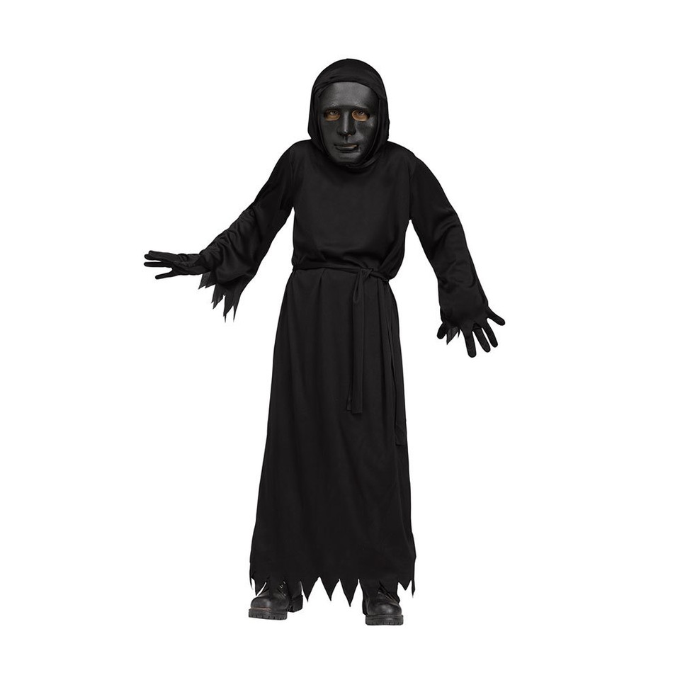 PITCH BLACK FACELESS GHOUL UNISEX HALLOWEEN COSTUME CHILD SIZE MEDIUM 8 ...